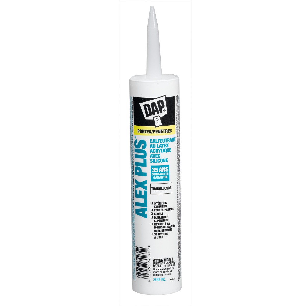 Calfeutrant au latex acrylique avec silicone translucide Alex Plus Dap ...