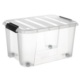 Contenant en plastique avec attaches clips 32 L 18.3 po x 12.5 po x 11 ...