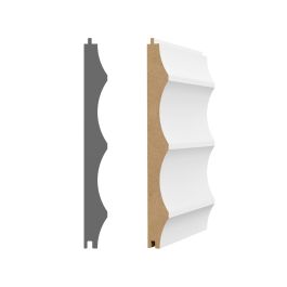 Lambris Dune-M en MDF avec apprêt blanc Interbois | Matério