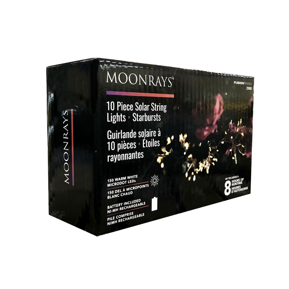 Guirlande solaire avec 150 DEL à micropoints blanc chaud Moonrays | Matério