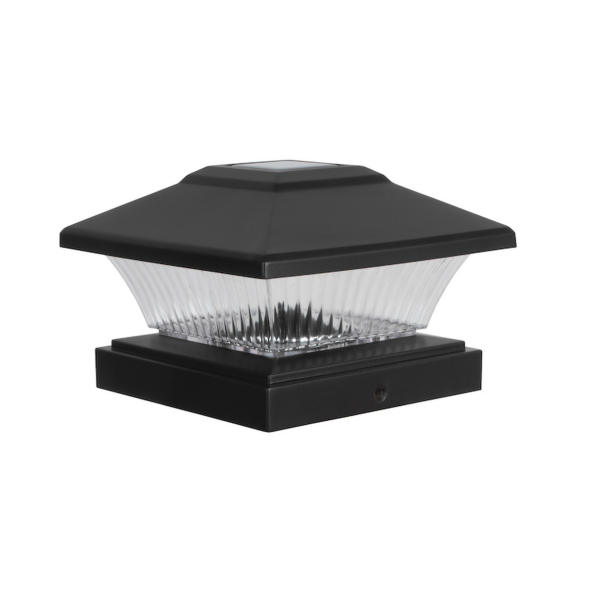 Lampe solaire noire pour poteau de clôture Fusion | Matério