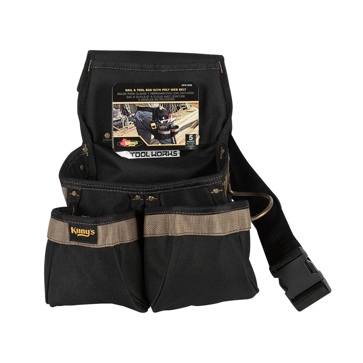 Sac à outils et clous avec ceinture à sangles en polyester Tool Works Kuny's | Matério