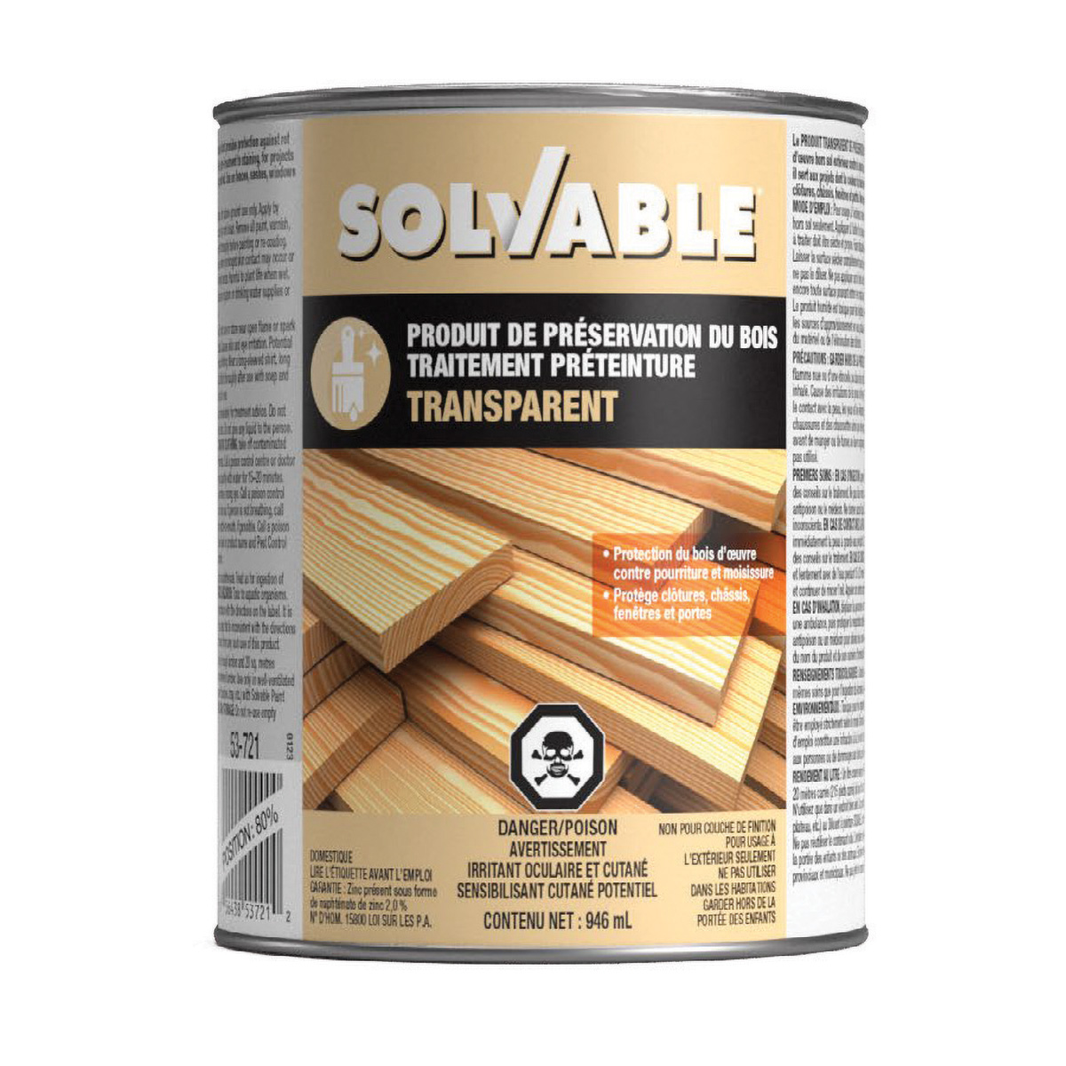 Préservatif transparent pour bois Solvable | Matério