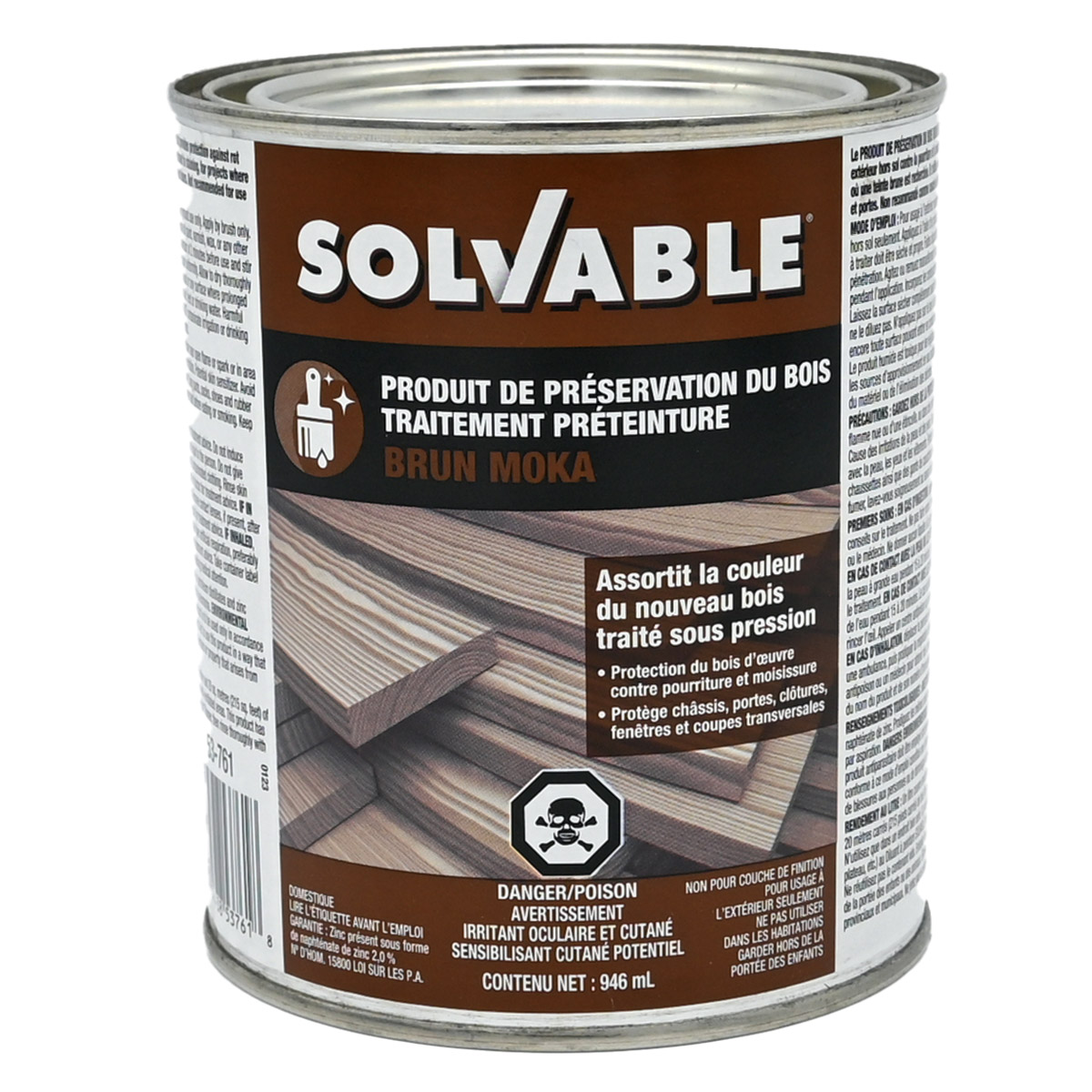 Traitement pré-teinture pour préservation du bois brun moka Solvable ...