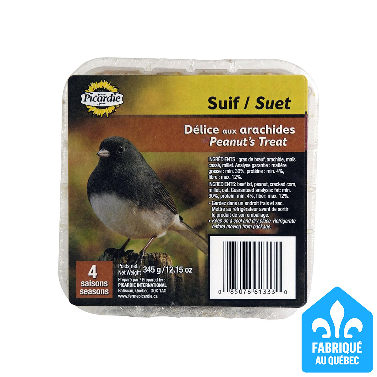 Bloc de suif aux arachides pour oiseaux Picardie | Matério