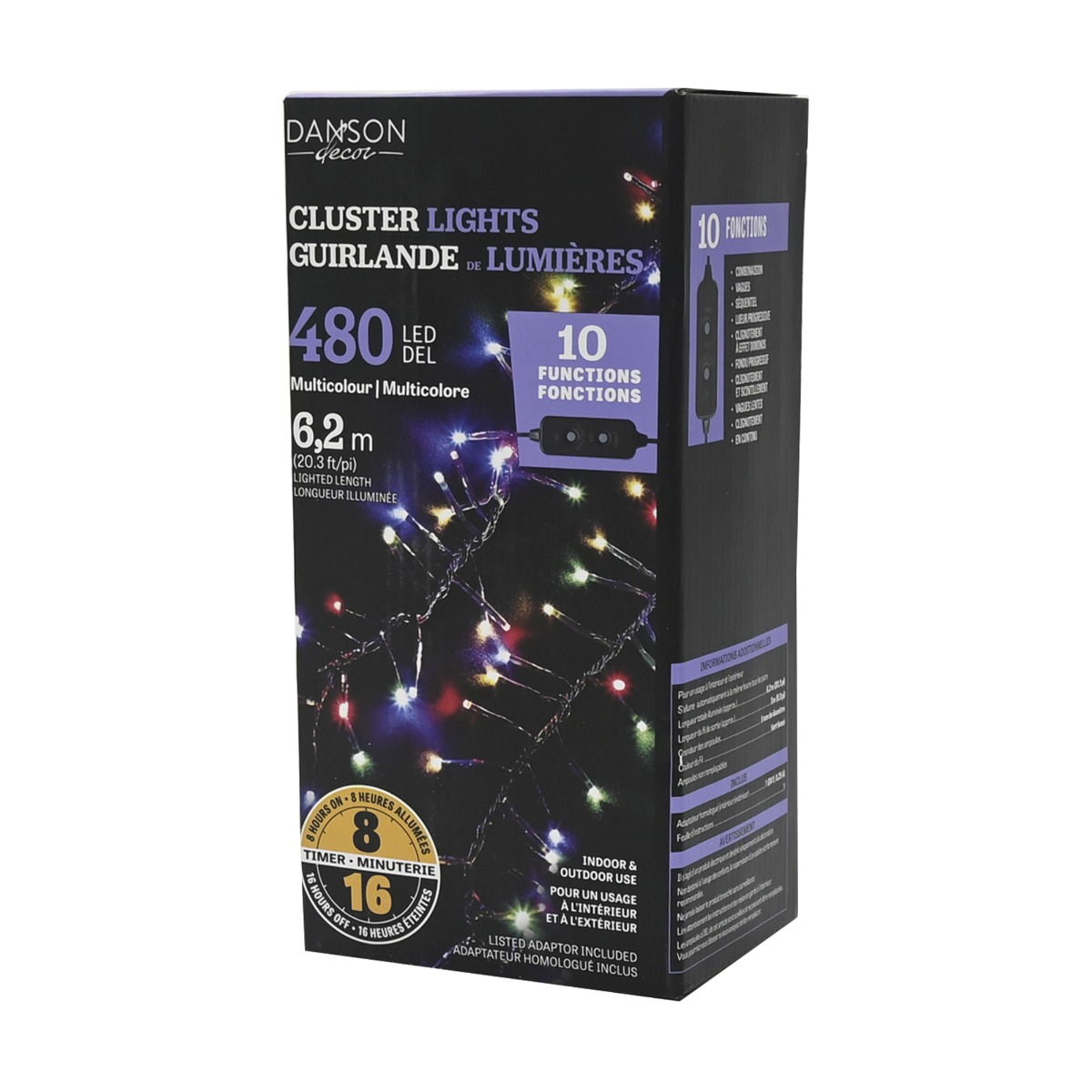 Guirlande de 480 lumières DEL multicolore Danson Decor | Matério